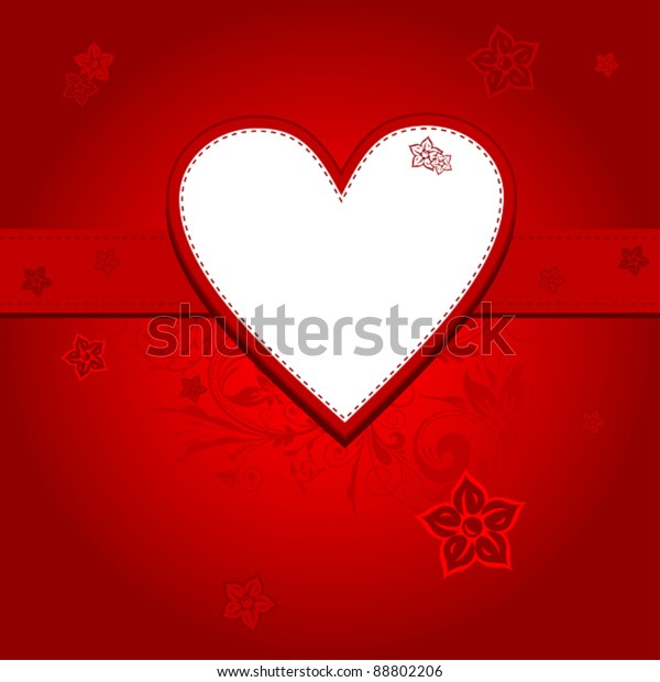Template Heart Greeting Card Vector Illustration Stock Vector (Royalty ...