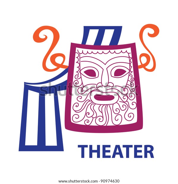 Template Icon Art Symbol Theater Vector Stock Vector (Royalty Free ...