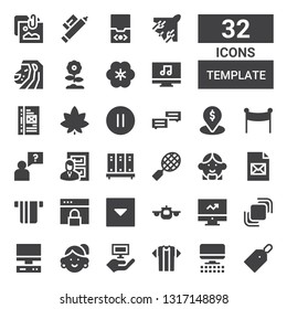 Template Icon Set Collection 32 Filled Stock Vector (Royalty Free ...