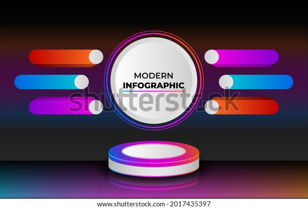 Template Infografis 3d Dengan Podium Atau Stock Vector (Royalty Free ...