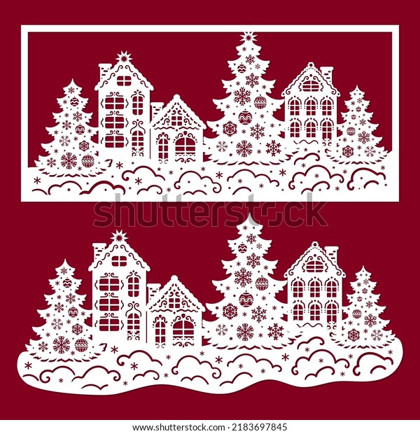 Template Laser Cutting Design Christmas New Stock Vector (Royalty Free ...