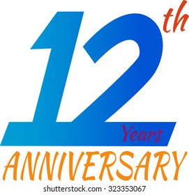 Template Logo 12 Years Anniversary Stock Vector (Royalty Free ...