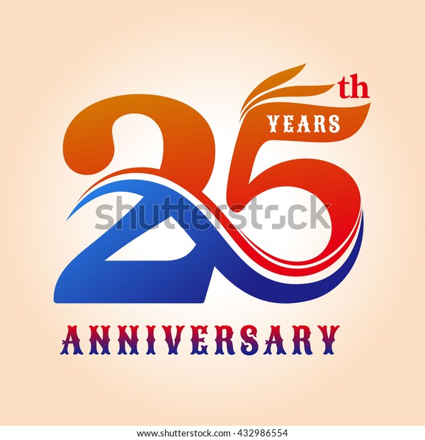 Logo du modèle 25e anniversaire, illustration : image vectorielle de ...