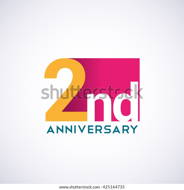 Template Logo 2nd anniversary red colored vector design for birthday ...