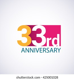 Template Logo 33rd Anniversary Red Colored: vector de stock (libre de ...