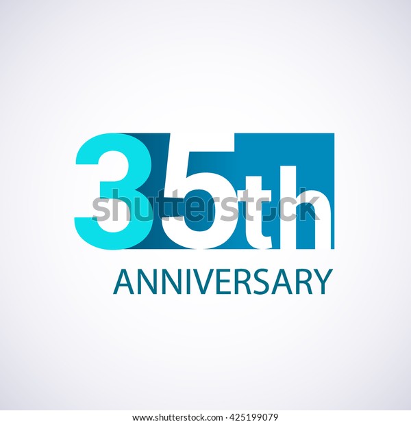 Template Logo 35th Anniversary Blue Colored Stock Vector (Royalty Free ...