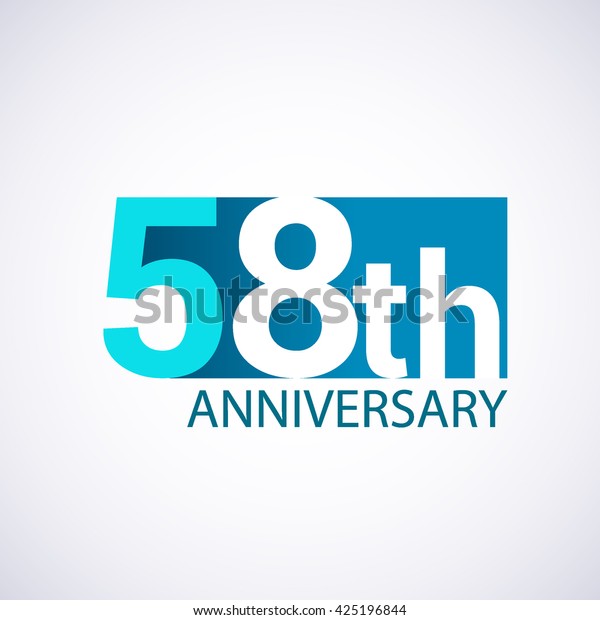 Template Logo 58th Anniversary Blue Colored Stock Vector (Royalty Free ...