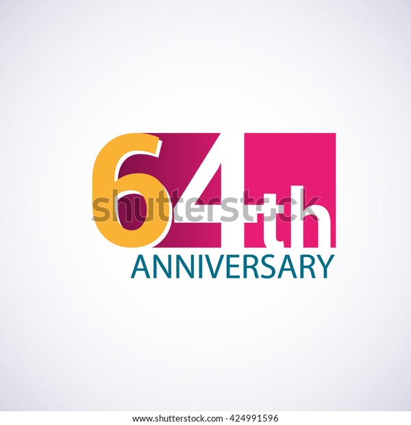 Template Logo 64th Anniversary Red Colored Stock Vector (Royalty Free ...