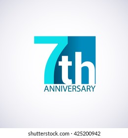 Template Logo 7th Anniversary Blue Colored Stock Vector (Royalty Free ...
