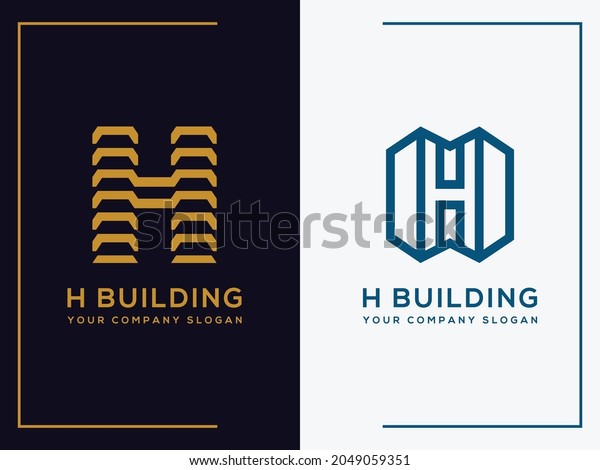 Template Logo Set Letter H Building Stock Vector (Royalty Free ...