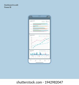 Template Mobile Dashboard Graphs Charts Diagrams Stock Vector (Royalty ...