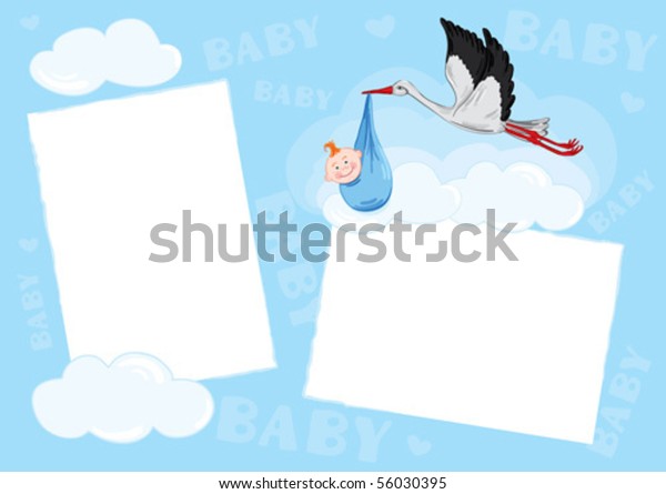 Template Photo Frame Baby Boy Stock Vector (Royalty Free) 56030395 ...