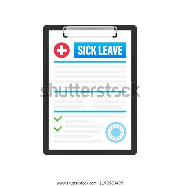 Template Sick Leave Medical Document Health Stock Vector (Royalty Free ...