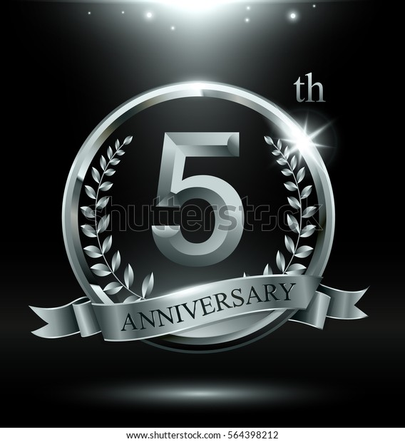 Template Silver Logo 5th Anniversary Ring Stock Vector (Royalty Free ...