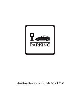 Template Simple Design Icon Parking Sign Stock Vector (Royalty Free ...