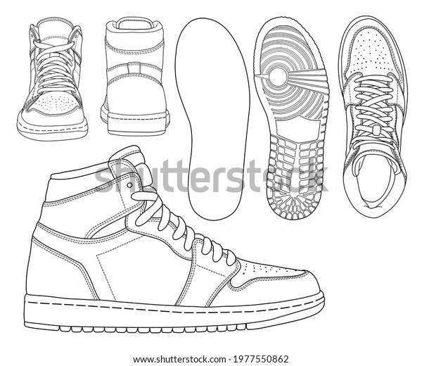 Template Sneaker High Suitable Your Custom Stock Vector (Royalty Free ...