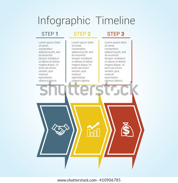 Template Timeline Infographic Colored Horizontal Arrows Stock Vector ...