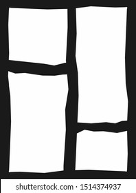 Rectangular Uneven Photo Collage Template Horizontal Stock Vector ...