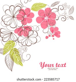 Template Vector Design Pink Floral Stock Vector (Royalty Free ...