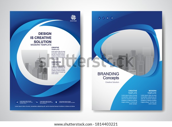 Template Vector Wave Design Brochure Annual Stock Vector (Royalty Free ...
