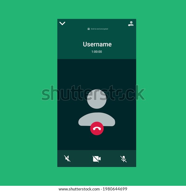 Vektor Stok Template Video Call Handphone Whatsapp Voice (Tanpa Royalti ...