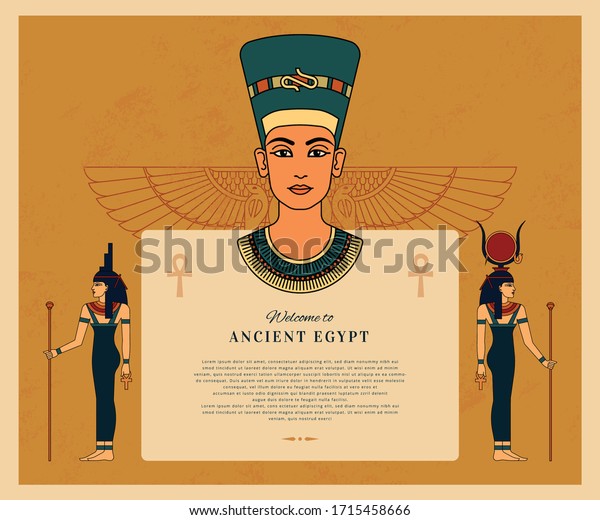 Template Welcome Ancient Egypt Place Text Stockvektor (royaltyfri ...