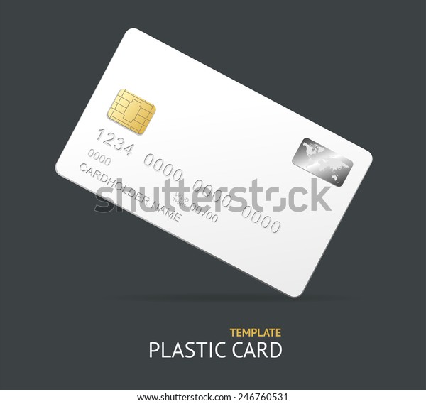 Template White Plastic Credit Card Chip Stock Vector (Royalty Free ...