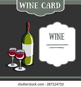 Template Wine Card Hand Drawn Bottle Stock Vector (Royalty Free ...