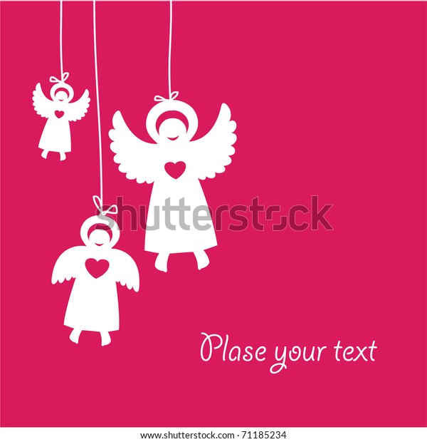Templategreetings Cards Angels Stock Vector (Royalty Free) 71185234 ...