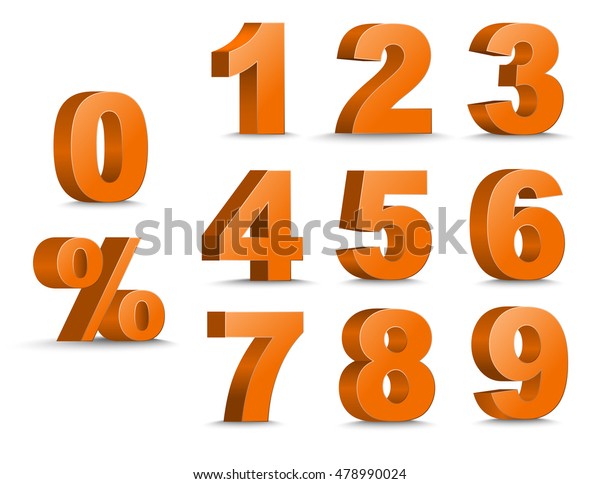 Templates 3d Figures Orange Color Sign Stock Vector (Royalty Free ...