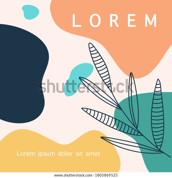 Templates Abstract Shapes Media Post Social Stock Vector (Royalty Free ...