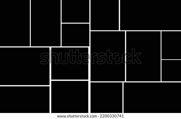 Templates Collage 16 Frame Photos Template Stock Vector (Royalty Free ...