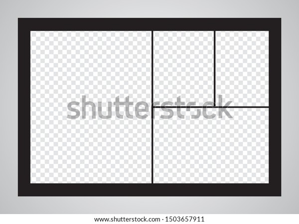 Templates Collage 4 Frames Photos Parts Stock Vector (Royalty Free ...