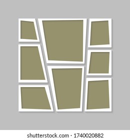 Templates Collage Eight Frames Photos Parts Stock Vector (Royalty Free ...
