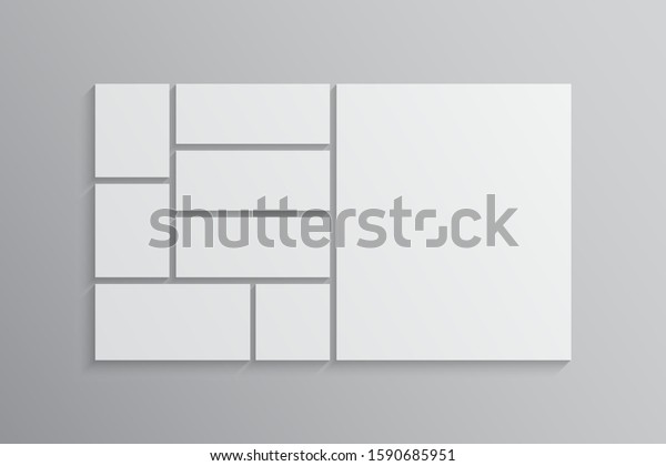 Templates Collage Eight Frames Photos Parts Stock Vector (Royalty Free ...