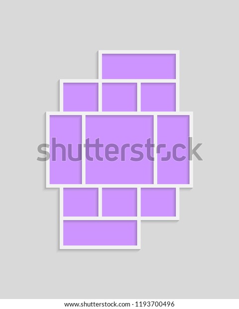 Templates collage eleven frames, photos, parts, picture or illustration ...