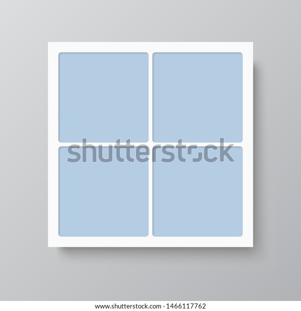 Templates Collage Four Frames Photos Parts Stock Vector (Royalty Free ...
