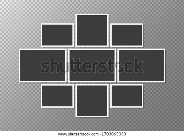 Templates Collage Frames Photo On Transparent Stock Vector (Royalty ...
