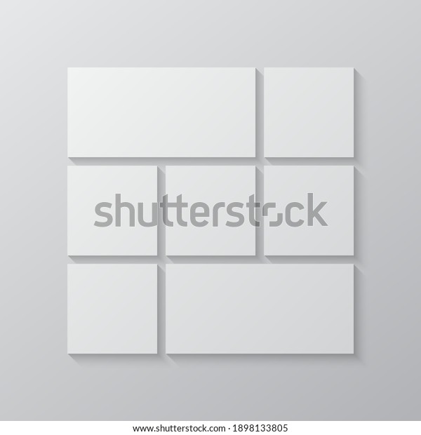 Templates Collage Seven Frames Photos Parts Stock Vector (Royalty Free ...