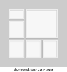 Templates Collage Six Frames Photos Parts Stock Vector (Royalty Free ...