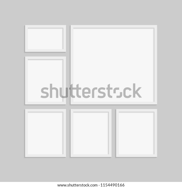 Templates Collage Six Frames Photos Parts Stock Vector (Royalty Free ...