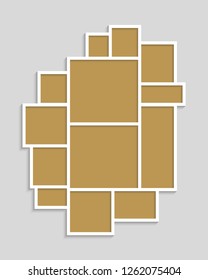 Templates Collage Thirteen Frames Photos Parts Stock Vector (Royalty ...