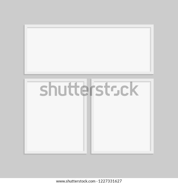 Templates Collage Three Frame Photo Part Stock Vector (Royalty Free ...