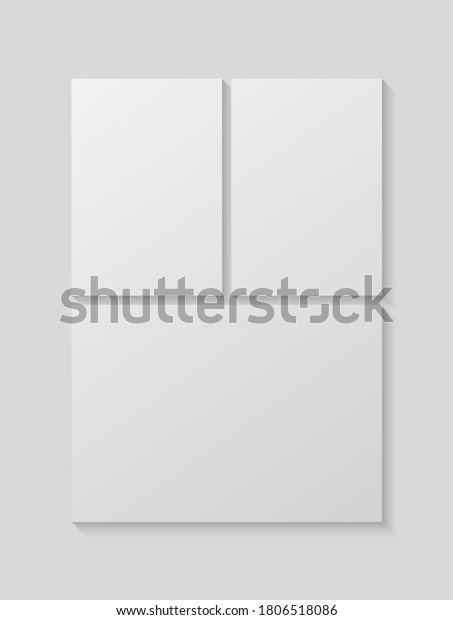 Templates Collage Three Frames Photos Parts Stock Vector (Royalty Free ...
