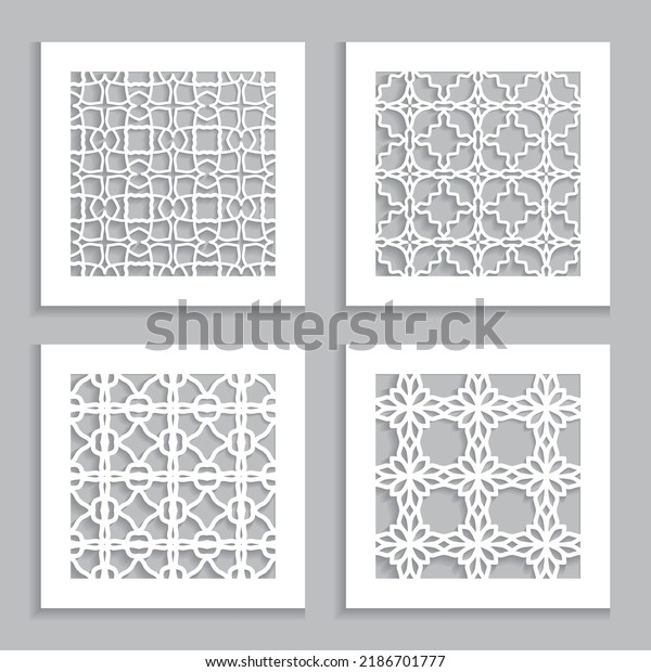 Templates Laser Cutting Plotter Cutting Printing Stock Vector (Royalty ...