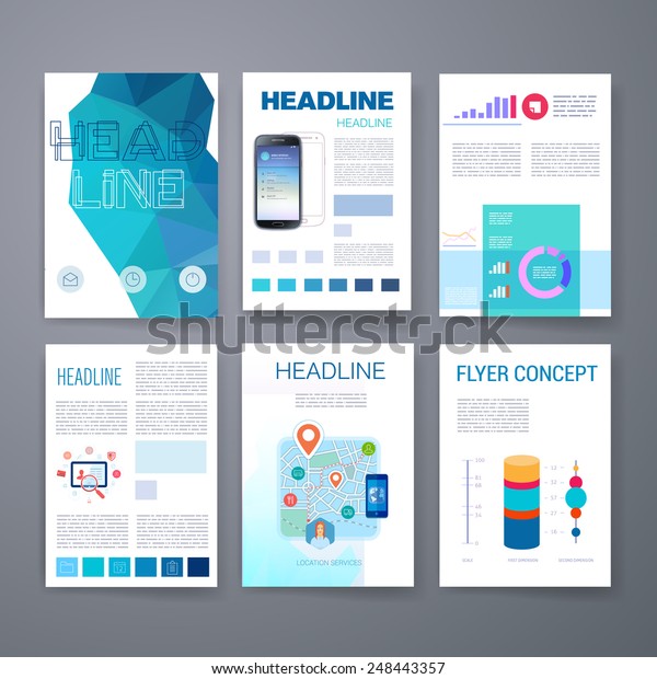 Templates Set Web Mail Brochure Design Stock Vector (Royalty Free ...