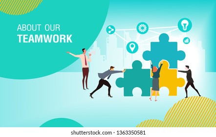 Templates Teamwork Project Management Business Workflow Stock Vector ...