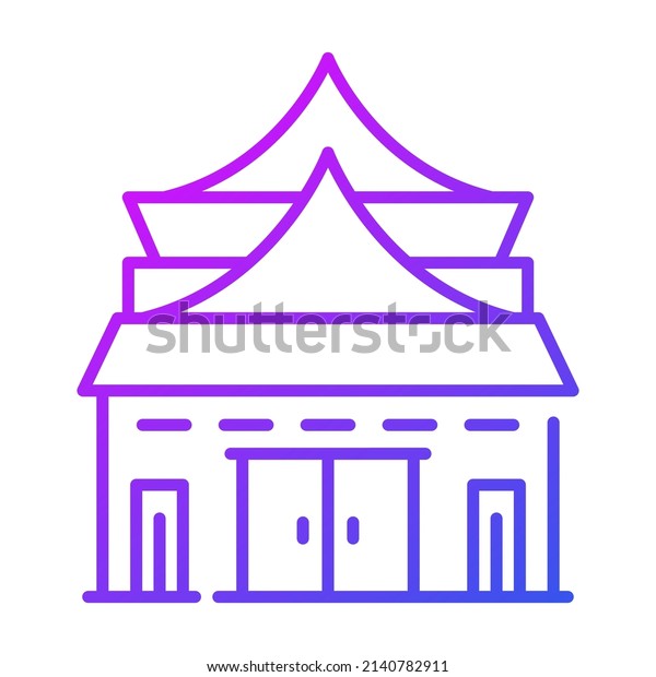 Temple Building Vector Illustration Isolated On: เวกเตอร์สต็อก (ปลอดค่า ...
