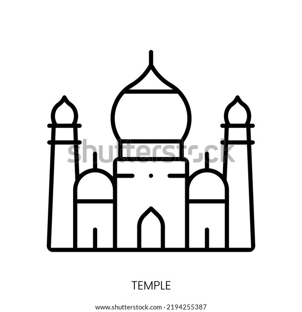 Temple Icon Linear Style Sign Isolated Stock Vector (Royalty Free ...