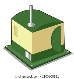 Temporary Mobile Housing Isolated On White Stock Vector (Royalty Free ...